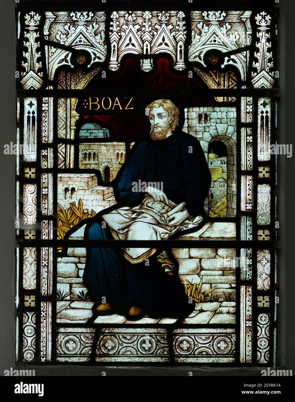 Boaz stained glass, St. Mary and All Saints Church, Haselor ...