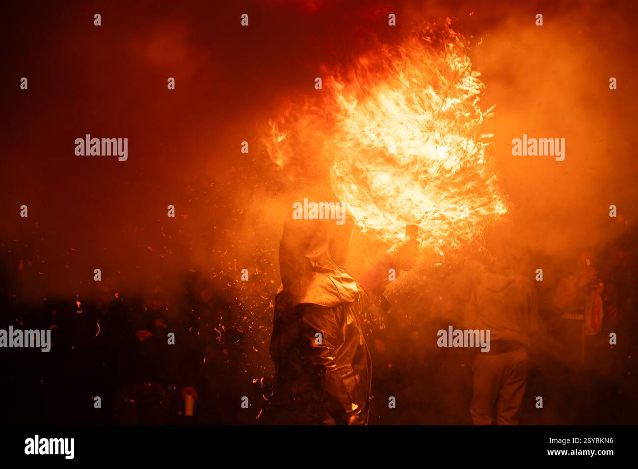 Seattle, USA. 9th Jan, 2025. The annual Christmas tree bonfire on ...