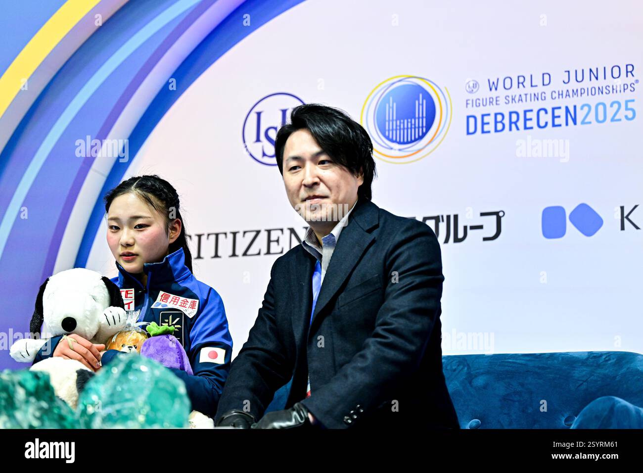Kaoruko WADA (JPN), at Kiss & Cry, during Junior Women Free Skating, at the ISU World Junior ...