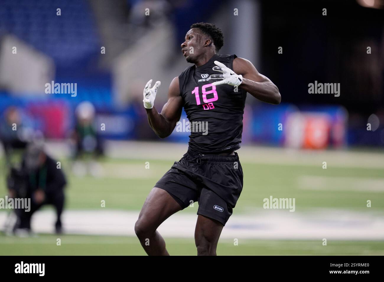 Western Michigan defensive back Bilhal Kone runs a drill at the NFL ...