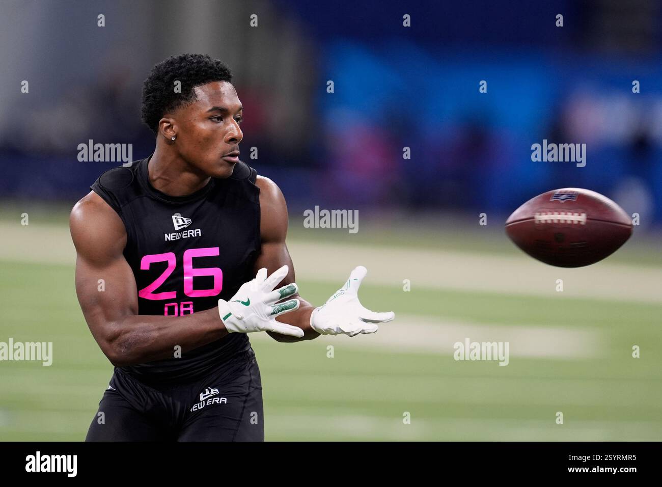 Tulane defensive back Caleb Ransaw runs a drill at the NFL football ...