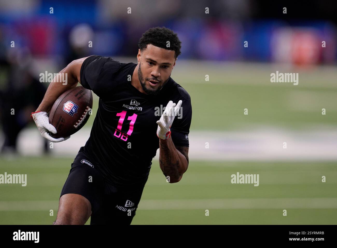 Ohio State defensive back Jordan Hancock runs a drill at the NFL ...