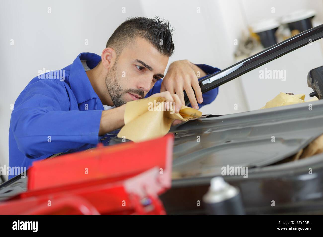 Man carefully wiping vehicle hi-res stock photography and images - Alamy