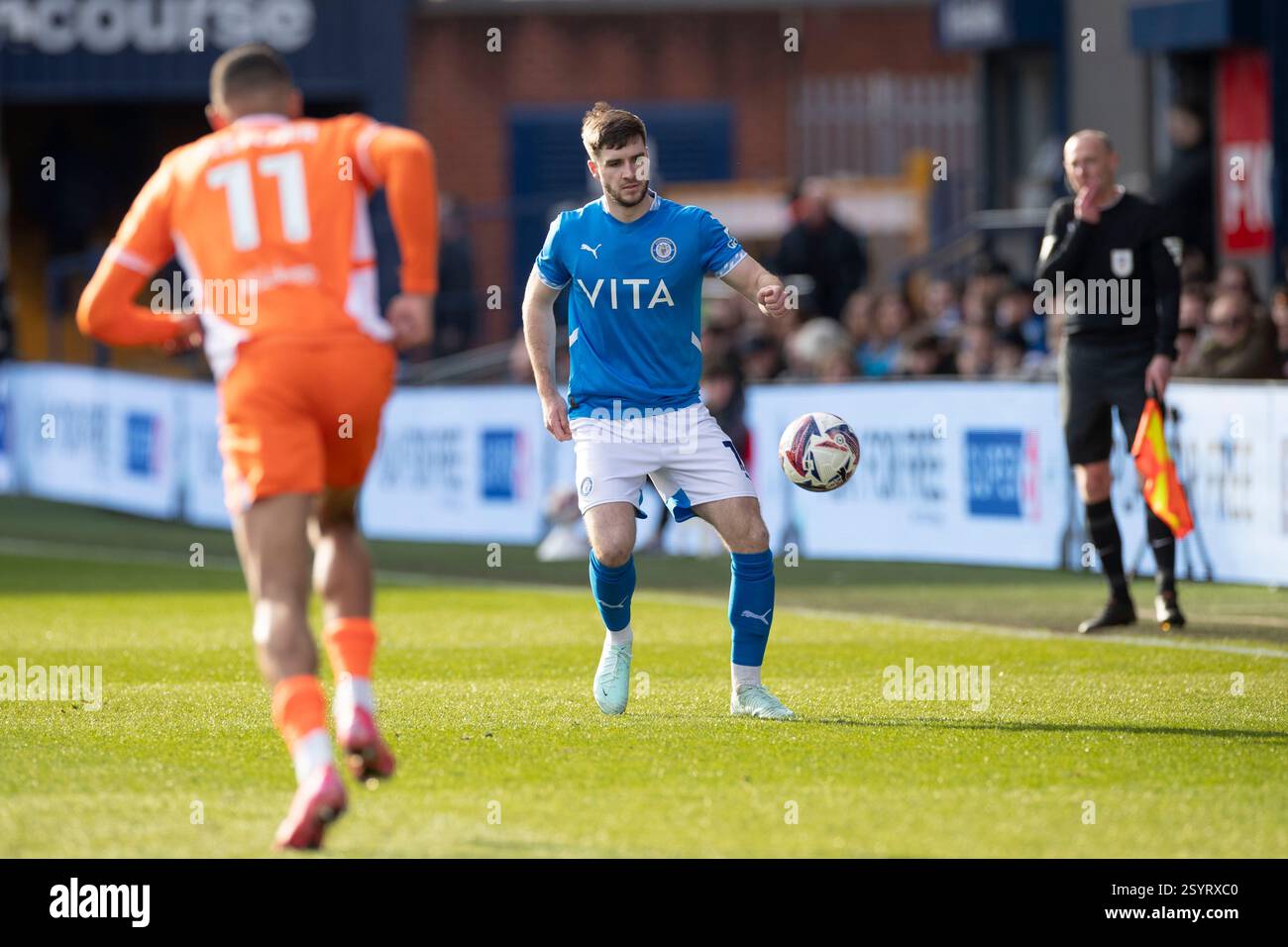 Stockport on Saturday 1st March 2025. Ethan Pye #15 of Stockport County ...