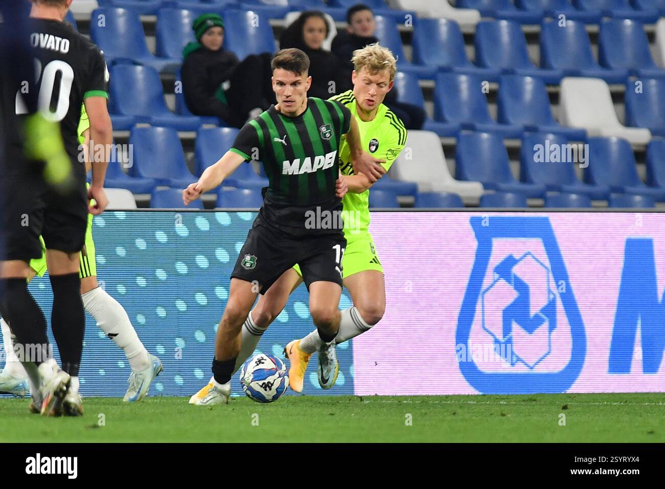 Reggio Emilia, Italy. 01st Mar, 2025. Daniel Boloca (Sassuolo) Malthe ...