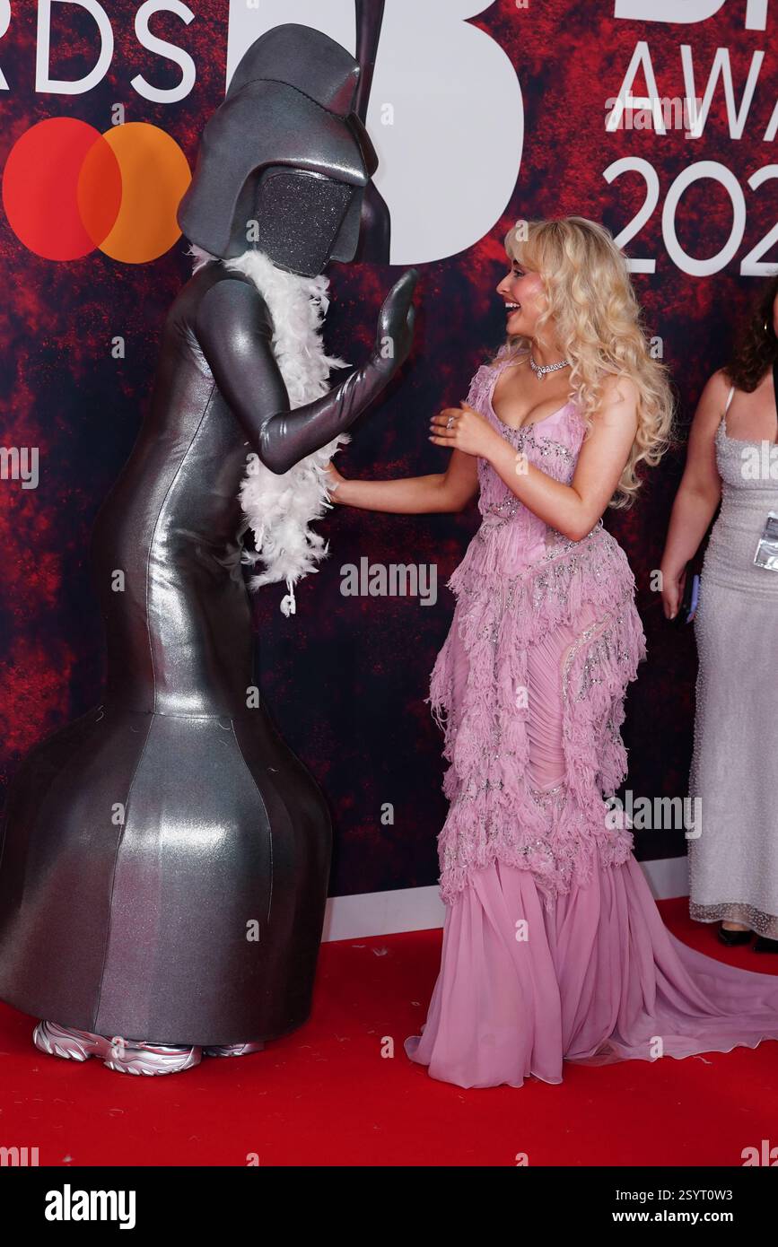 Sabrina Carpenter arriving for The BRIT Awards 2025 at London's O2 ...