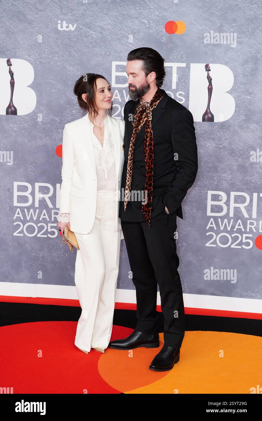 Claire Cooper and Emmett J. Scanlan arriving for The BRIT Awards 2025 ...