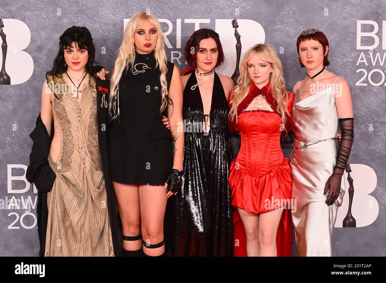 London, UK. 1 March 2025. Last Dinner Party arriving for The BRIT ...