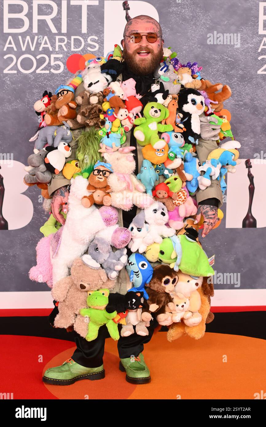 London, UK. 1 March 2025. Teddy Swims arriving for The BRIT Awards 2025 at London's O2 Arena ...