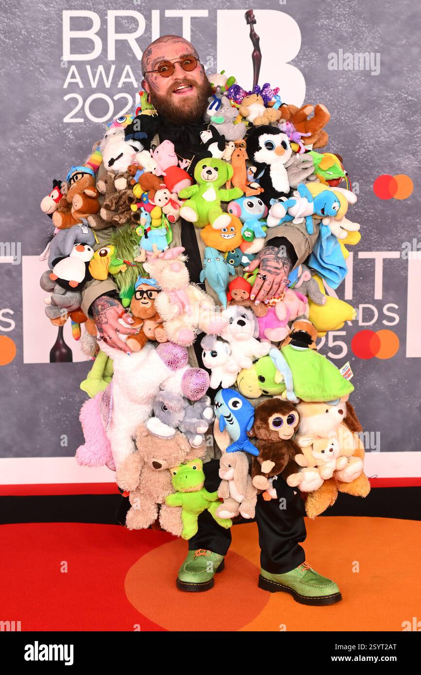 London, UK. 1 March 2025. Teddy Swims arriving for The BRIT Awards 2025 at London's O2 Arena ...