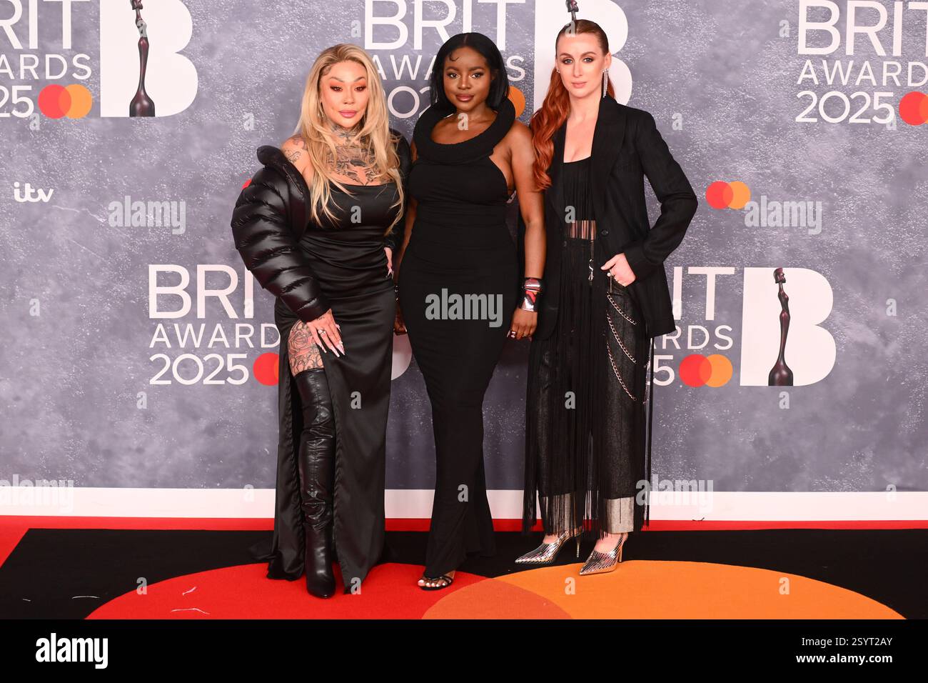 London, UK. 1 March 2025. Sugababes arriving for The BRIT Awards 2025 at London's O2 Arena ...