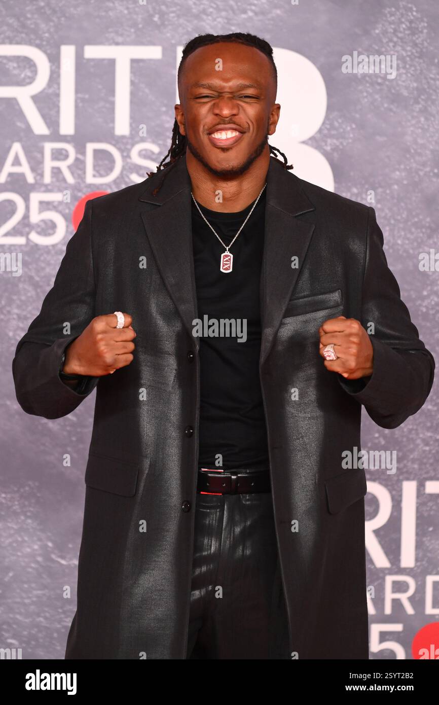 London, UK. 1 March 2025. KSI arriving for The BRIT Awards 2025 at ...