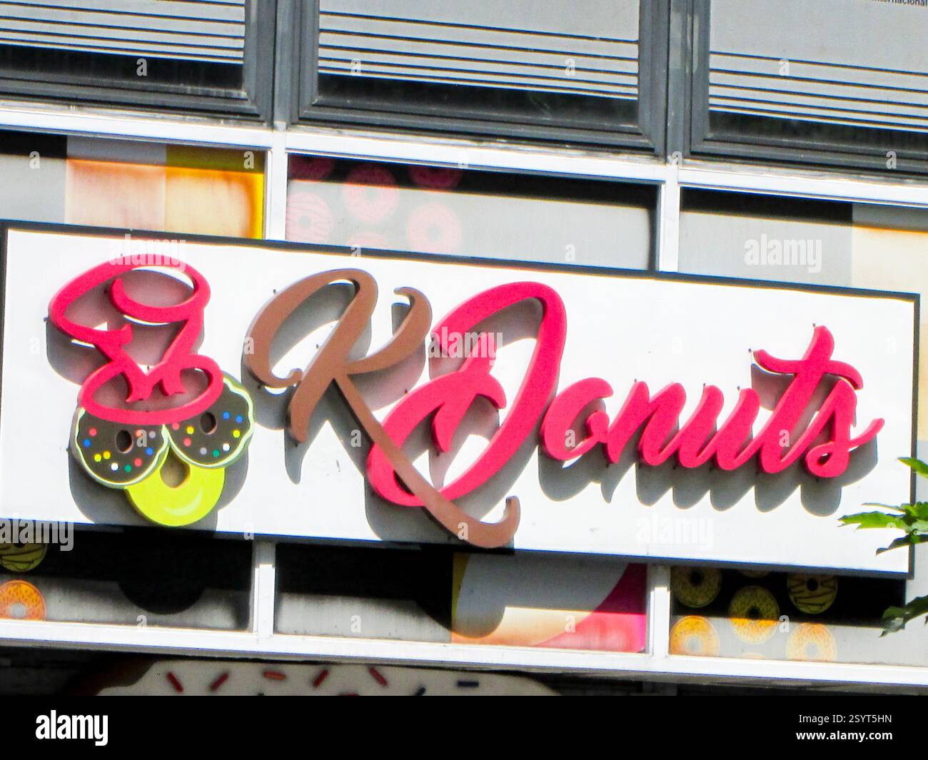 K Donuts.Donut store.Editorial, editorial illustrative.Venezuela, Caracas February 16, 2025 ...