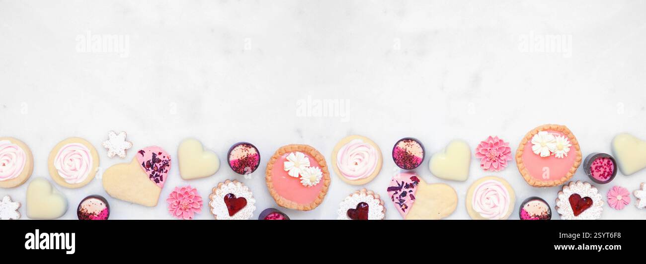 Mothers Day or love themed baking bottom border with a selection of ...
