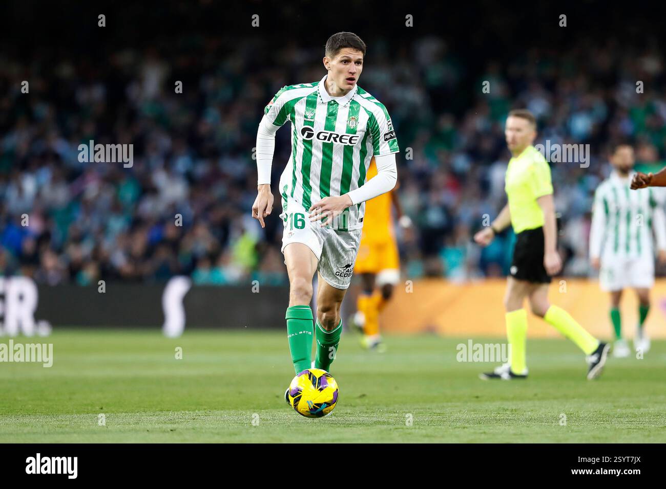 Sergi Altimira of Real Betis in action during the Spanish league ...