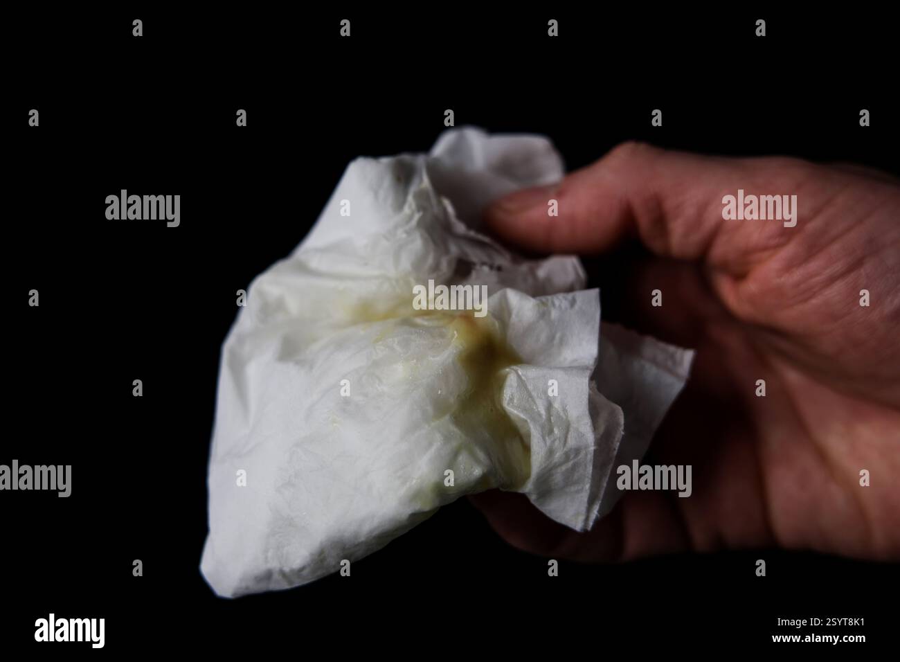 Coughing up phlegm sickness and congestion Stock Photo - Alamy