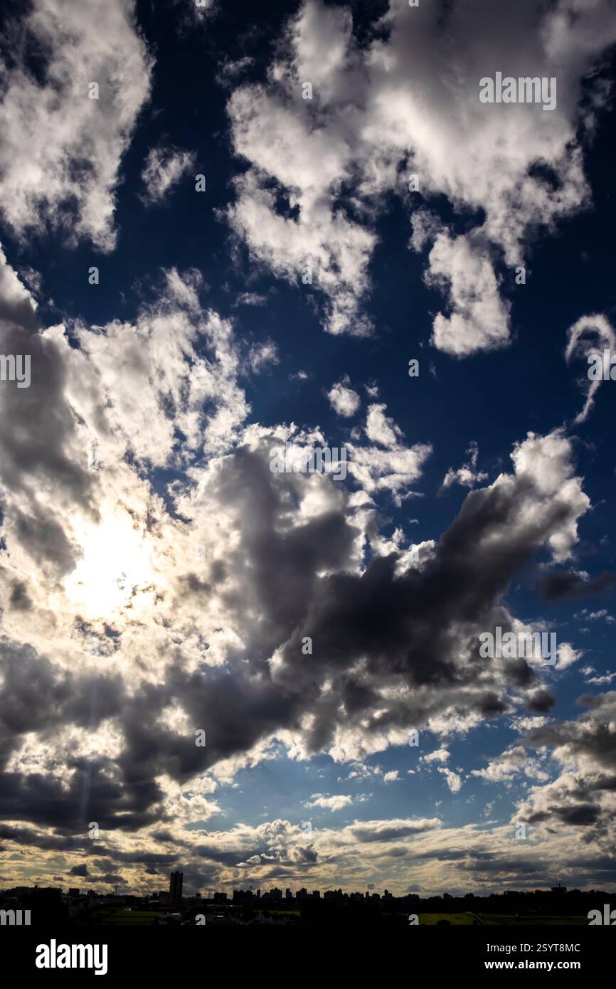 Silhouette of cityscape buildings with blue sky cloudy in Brazil Stock ...