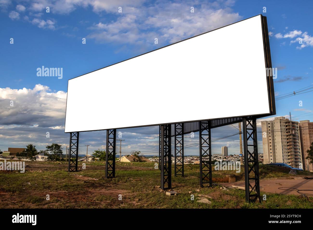 Blank billboard mockup ready for new ad on the city in Brazil Stock ...