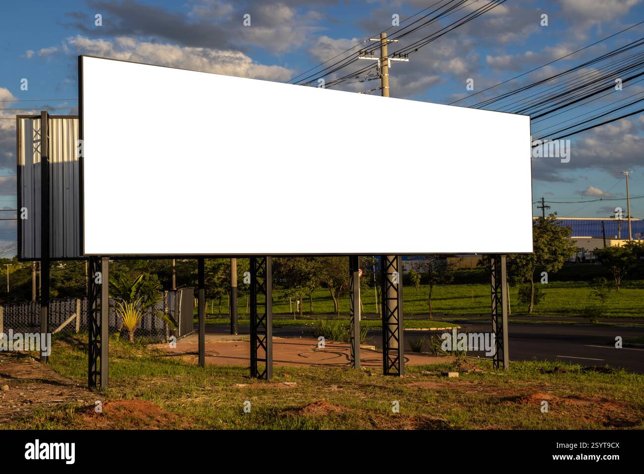 Blank billboard mockup ready for new ad on the city in Brazil Stock ...