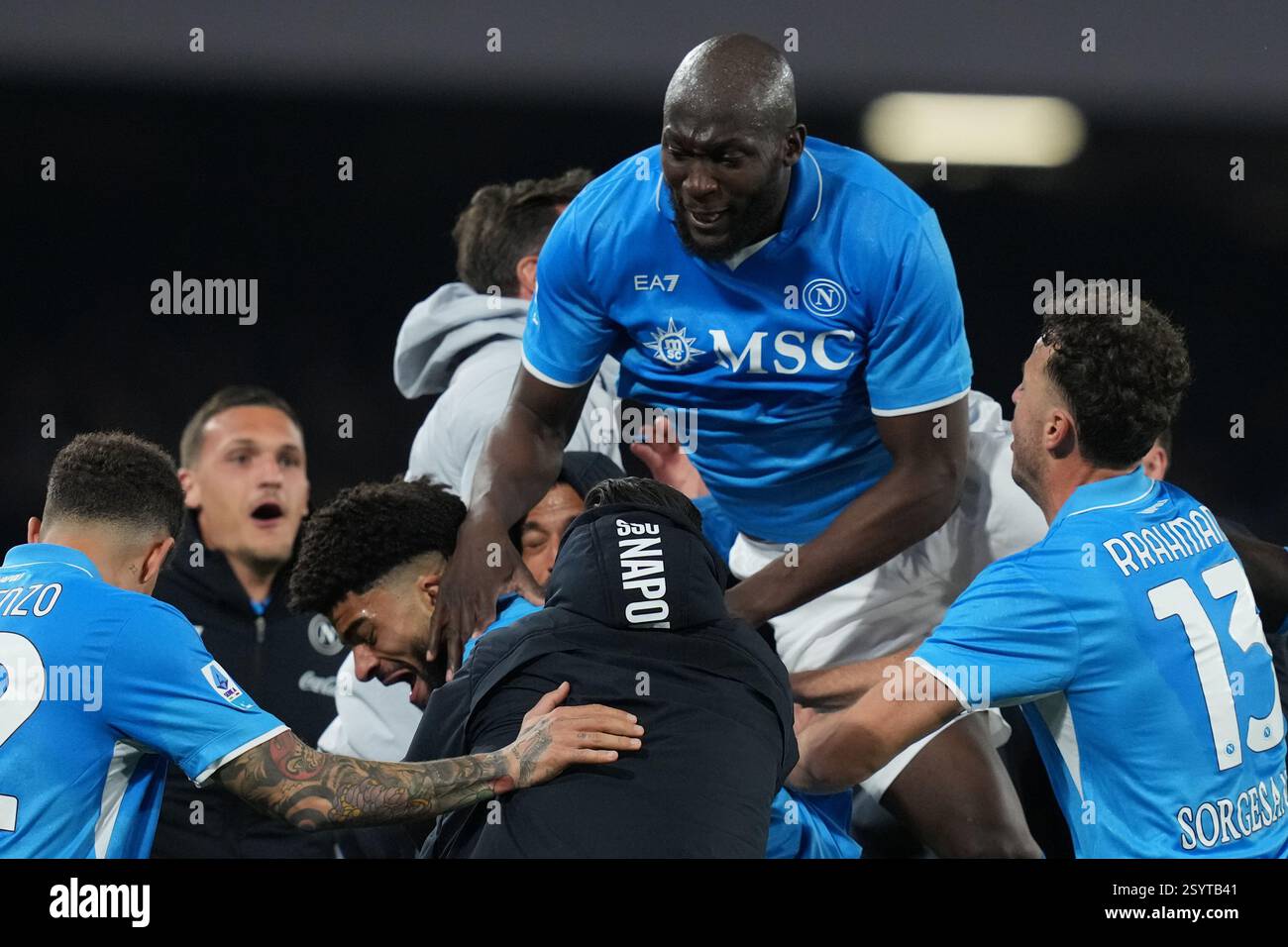 Napoli, Italia. 01st Mar, 2025. Napoli's Philip Billing celebrate after ...