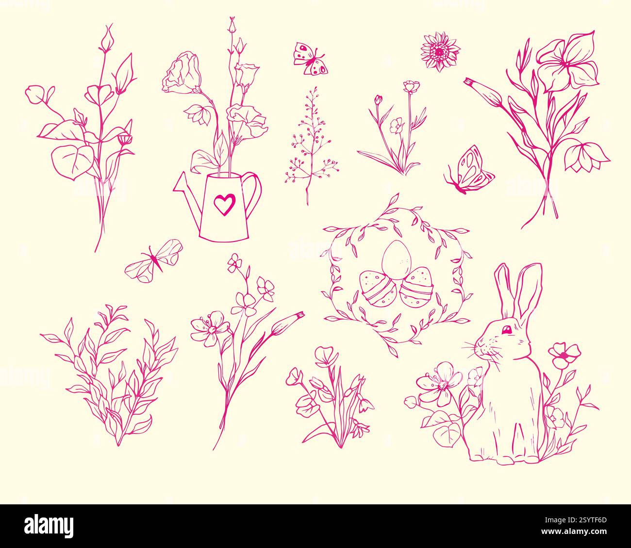 Spring holiday bouquet yellow Stock Vector Images - Alamy
