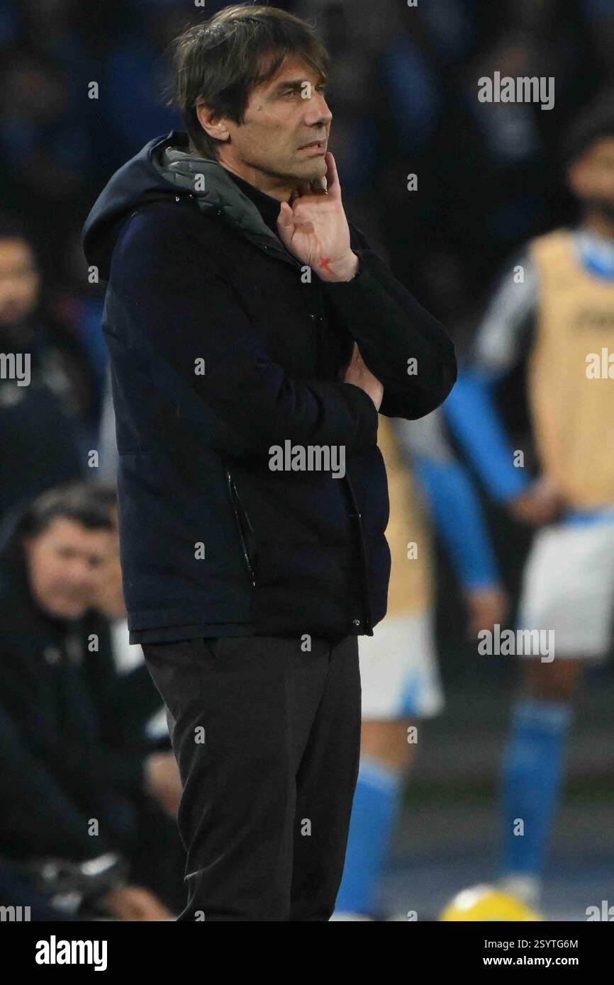 Naples, Italy. 01st Mar, 2025. Antonio Conte Coach of SSC Napoli ...