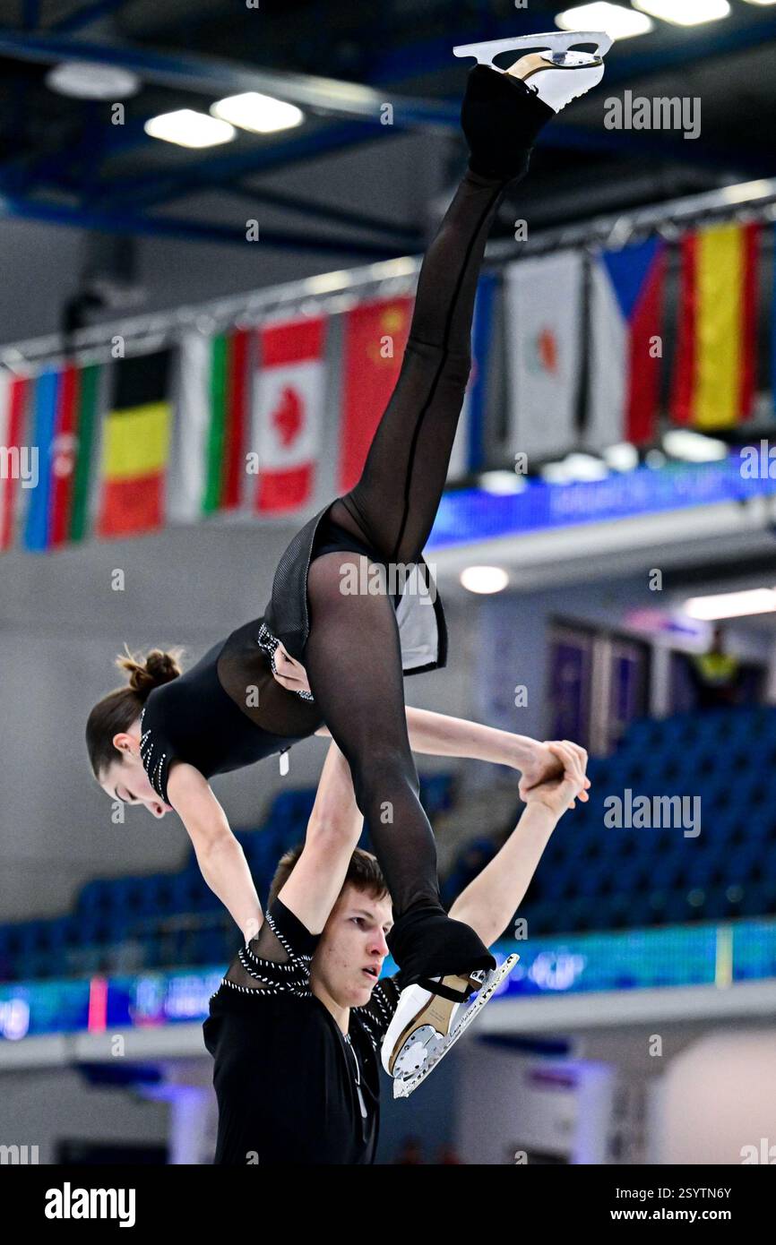 Laura HECKOVA & Alex VALKY (SVK), during Junior Pairs Free Skating, at ...