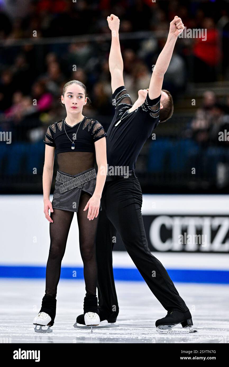 Laura HECKOVA & Alex VALKY (SVK), during Junior Pairs Free Skating, at ...