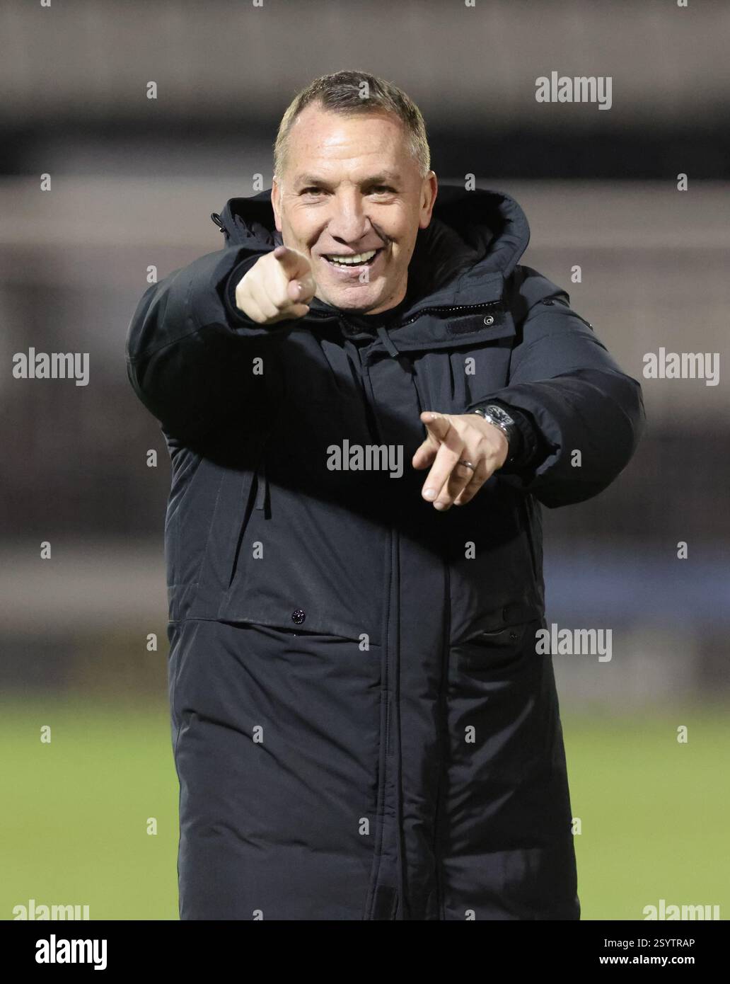 Celtic manager Brendan Rodgers celebrates after the William Hill ...