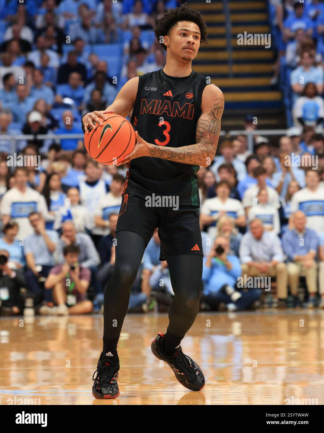 March 1, 2025: Miami (Fl) Hurricanes guard Jalil Bethea (3) looks to ...