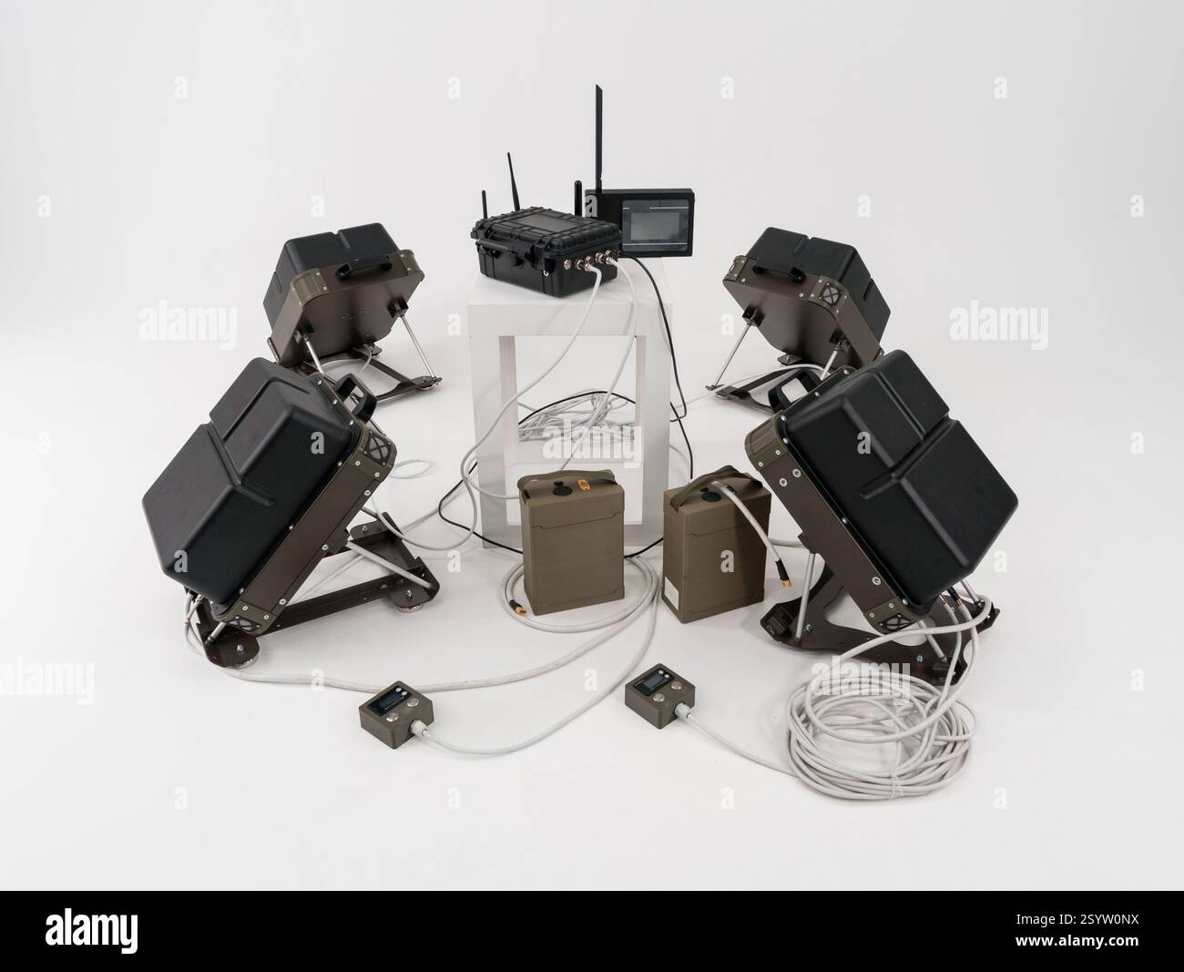 Advanced Electronic Warfare Equipment Setup for Signal Interception and ...