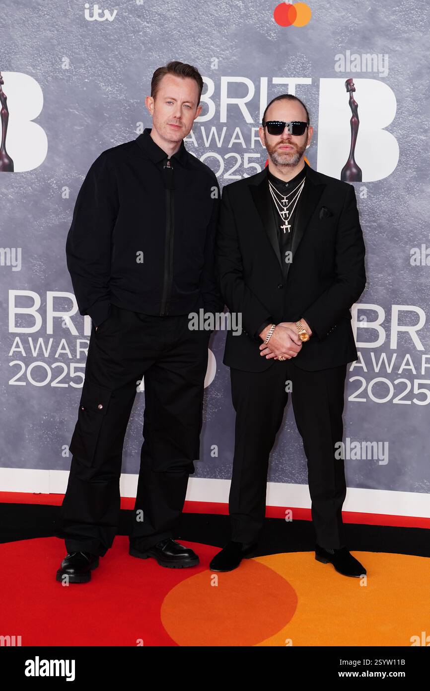 Chase and Status arriving for The BRIT Awards 2025 at London's O2 Arena ...