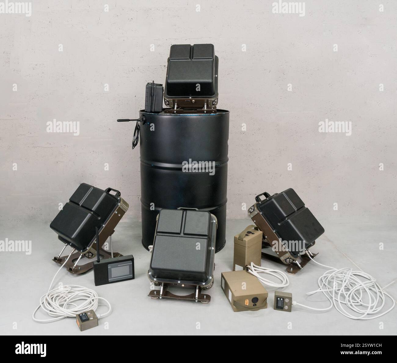 Advanced Electronic Warfare Equipment Setup Displayed with Accessories ...