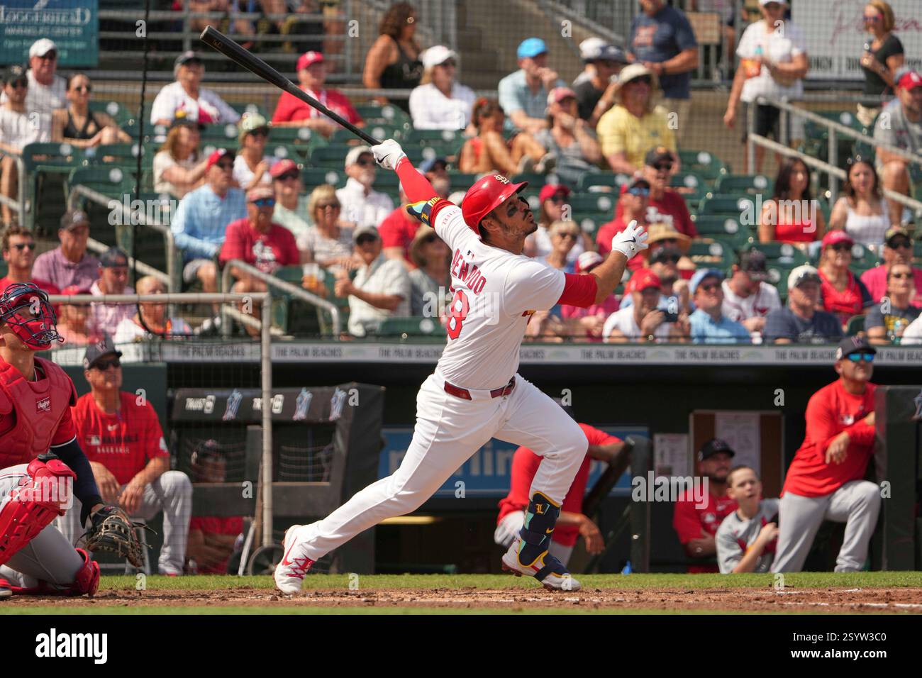 St. Louis Cardinals' Nolan Arenado flies out during the second inning ...
