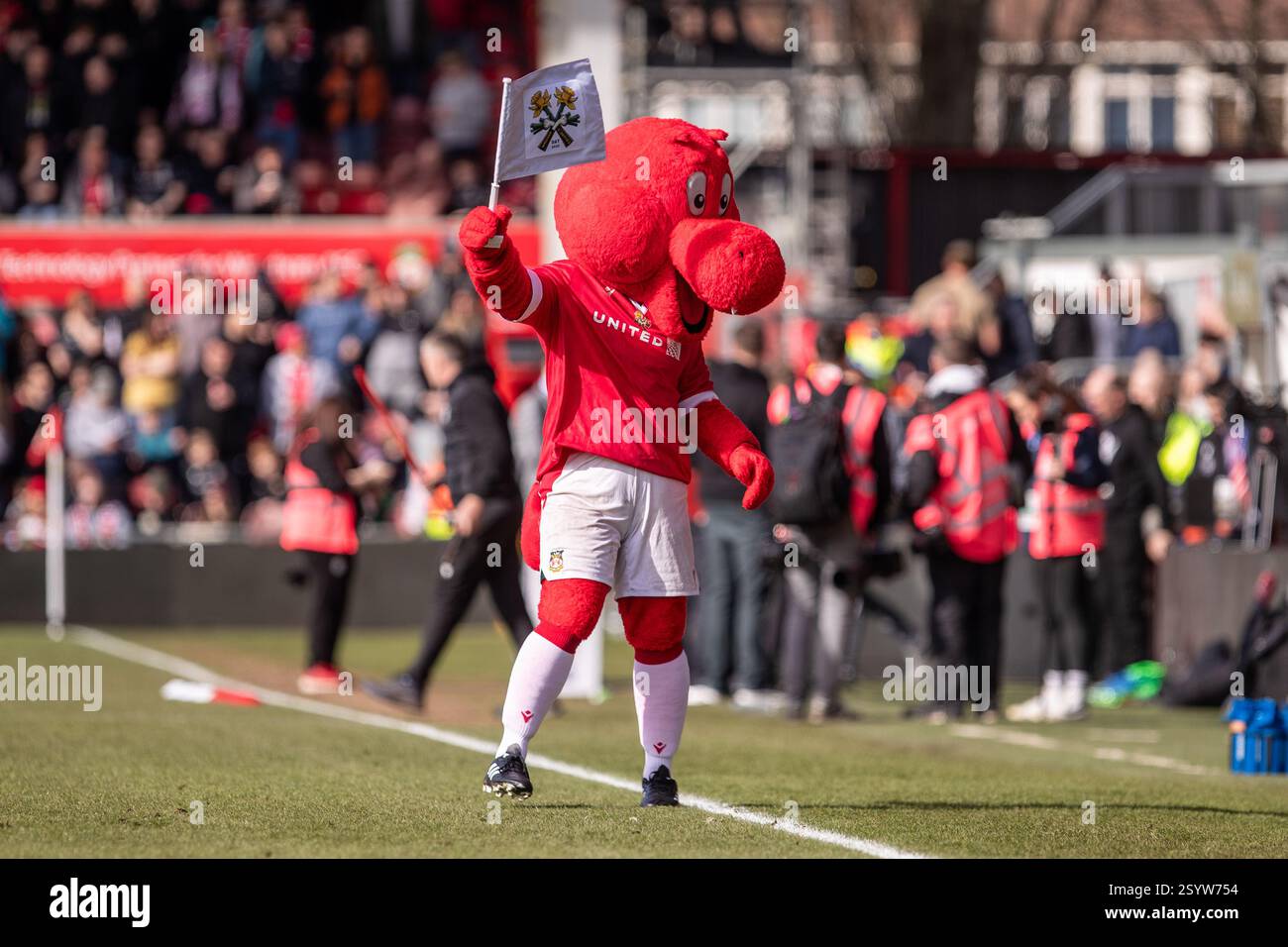 Wrex the Dragon, Wrexham's mascot ahead of the Sky Bet League 1 match ...