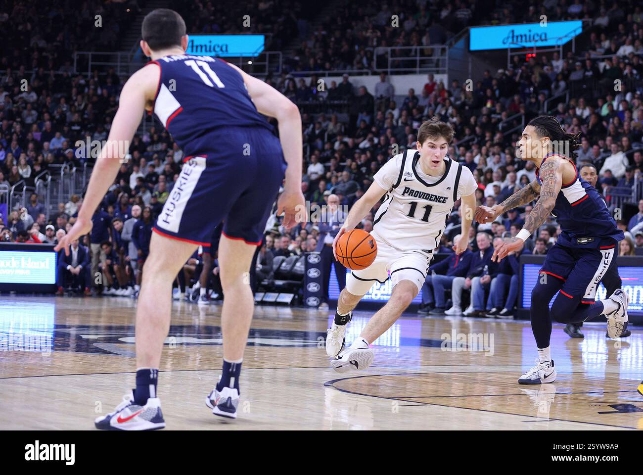 PROVIDENCE, RI - MARCH 01: Providence Friars forward Ryan Mela (11 ...
