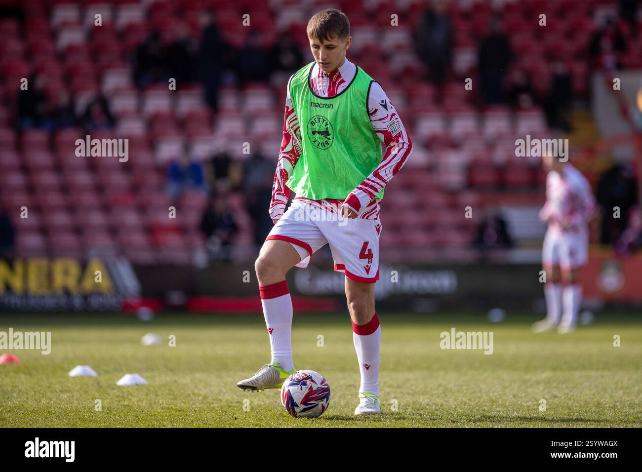 Max Cleworth of Wrexham AFC ahead of the Sky Bet League 1 match Wrexham ...