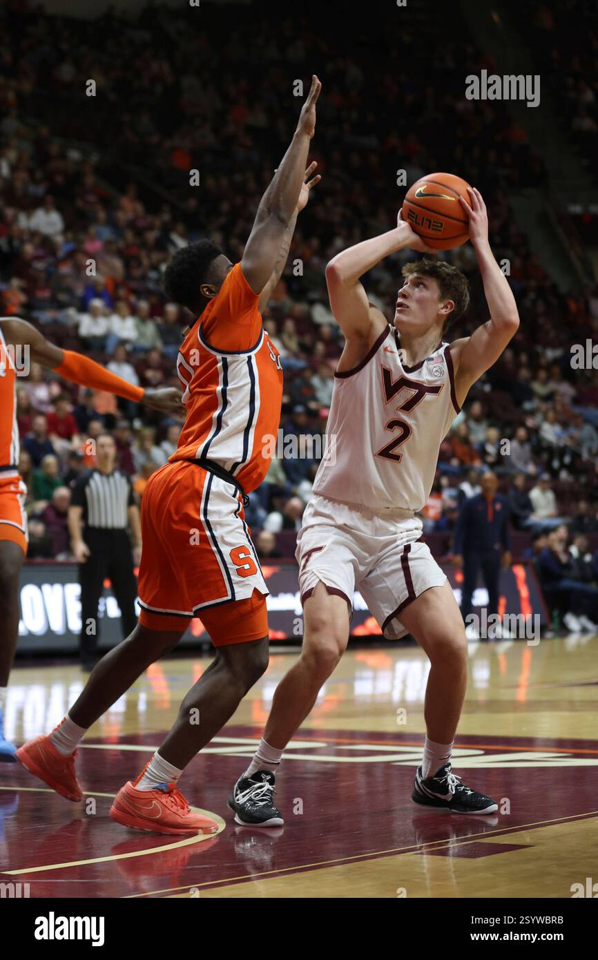 March 1, 2025: Virginia Tech Hokies guard Jaden Schutt (2) shoots the ...