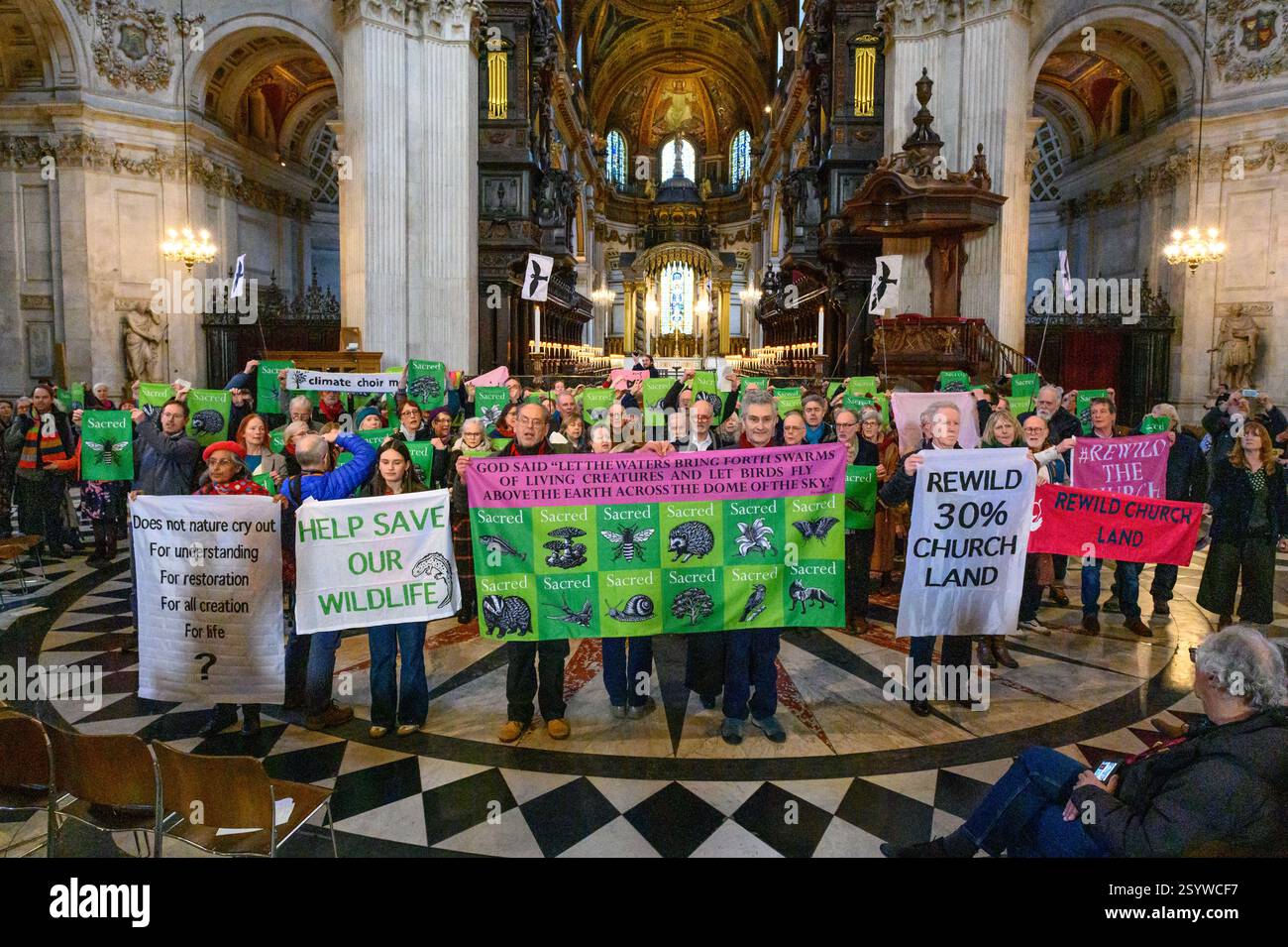 London, UK. 1 March 2025. Singing flash mob by the Climate Choir ...
