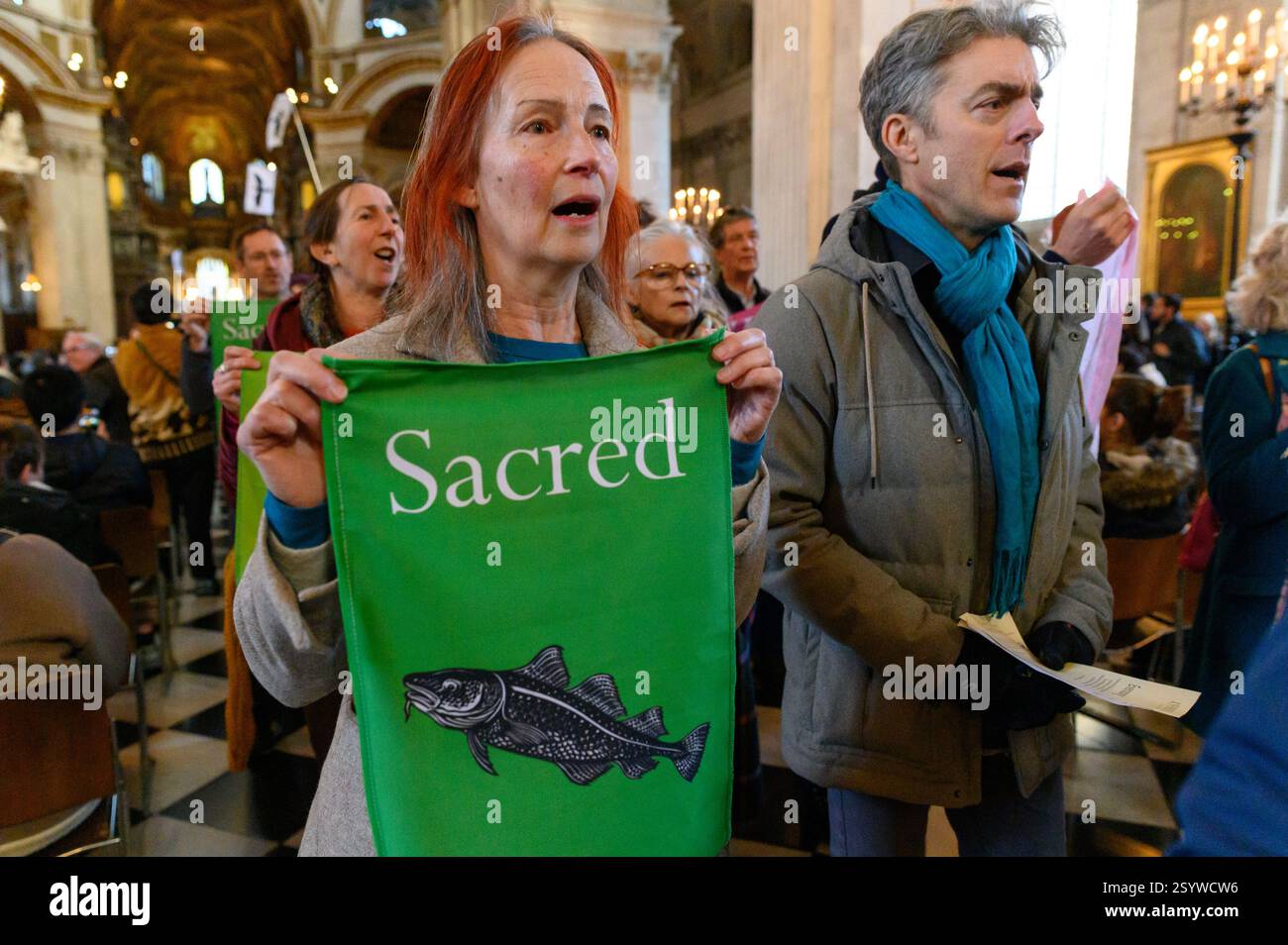 London, UK. 1 March 2025. Singing flash mob by the Climate Choir ...