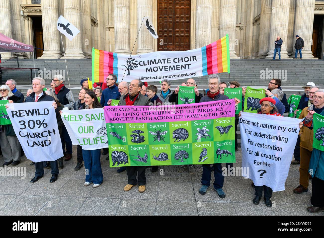 London, UK. 1 March 2025. Singing flash mob by the Climate Choir ...