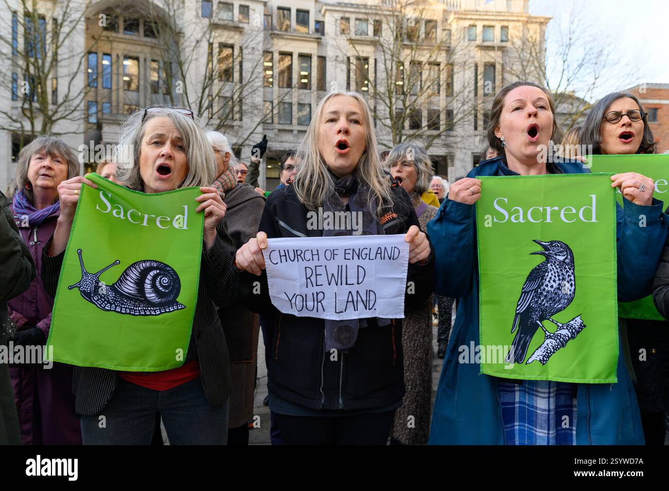 London, UK. 1 March 2025. Singing flash mob by the Climate Choir ...