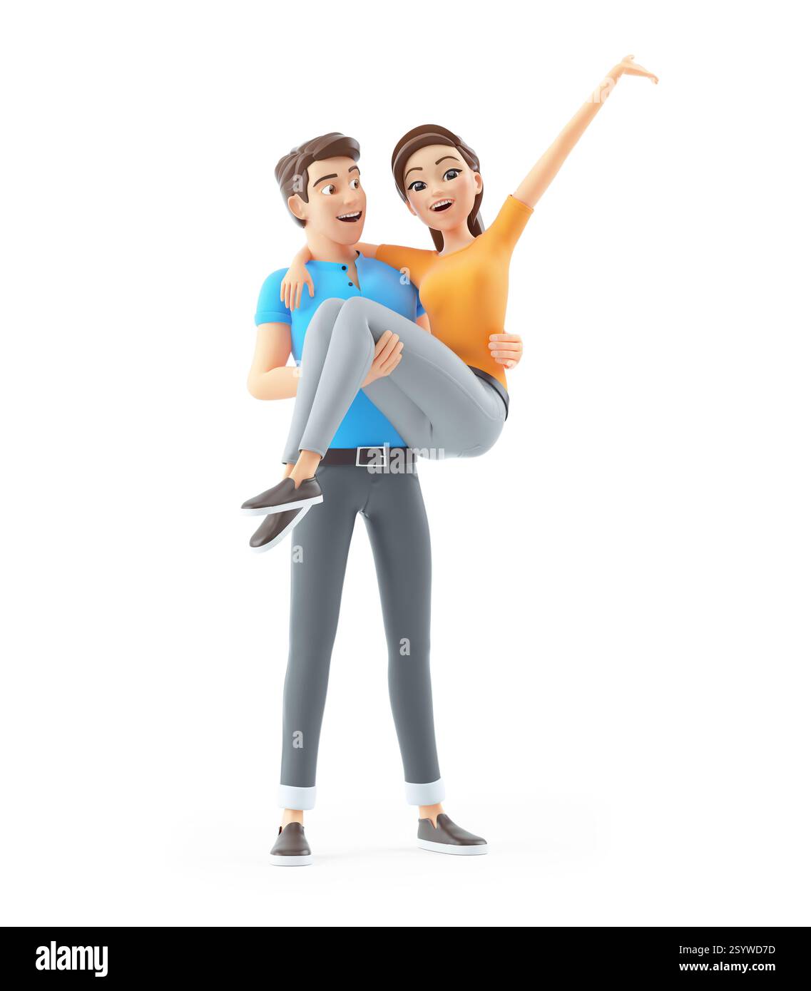 3d cartoon man carrying Cut Out Stock Images & Pictures - Alamy