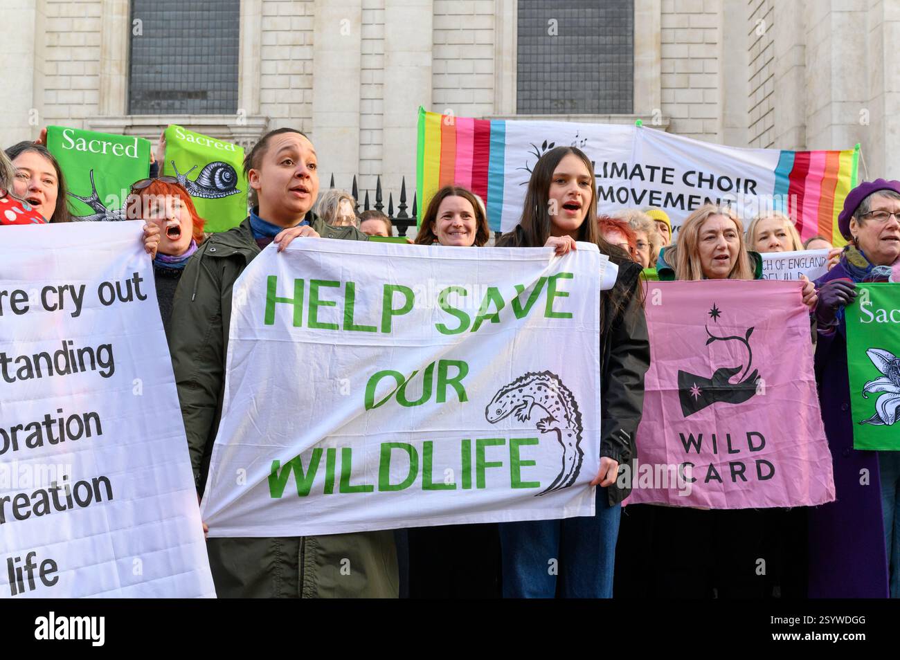 London, UK. 1 March 2025. Singing flash mob by the Climate Choir ...