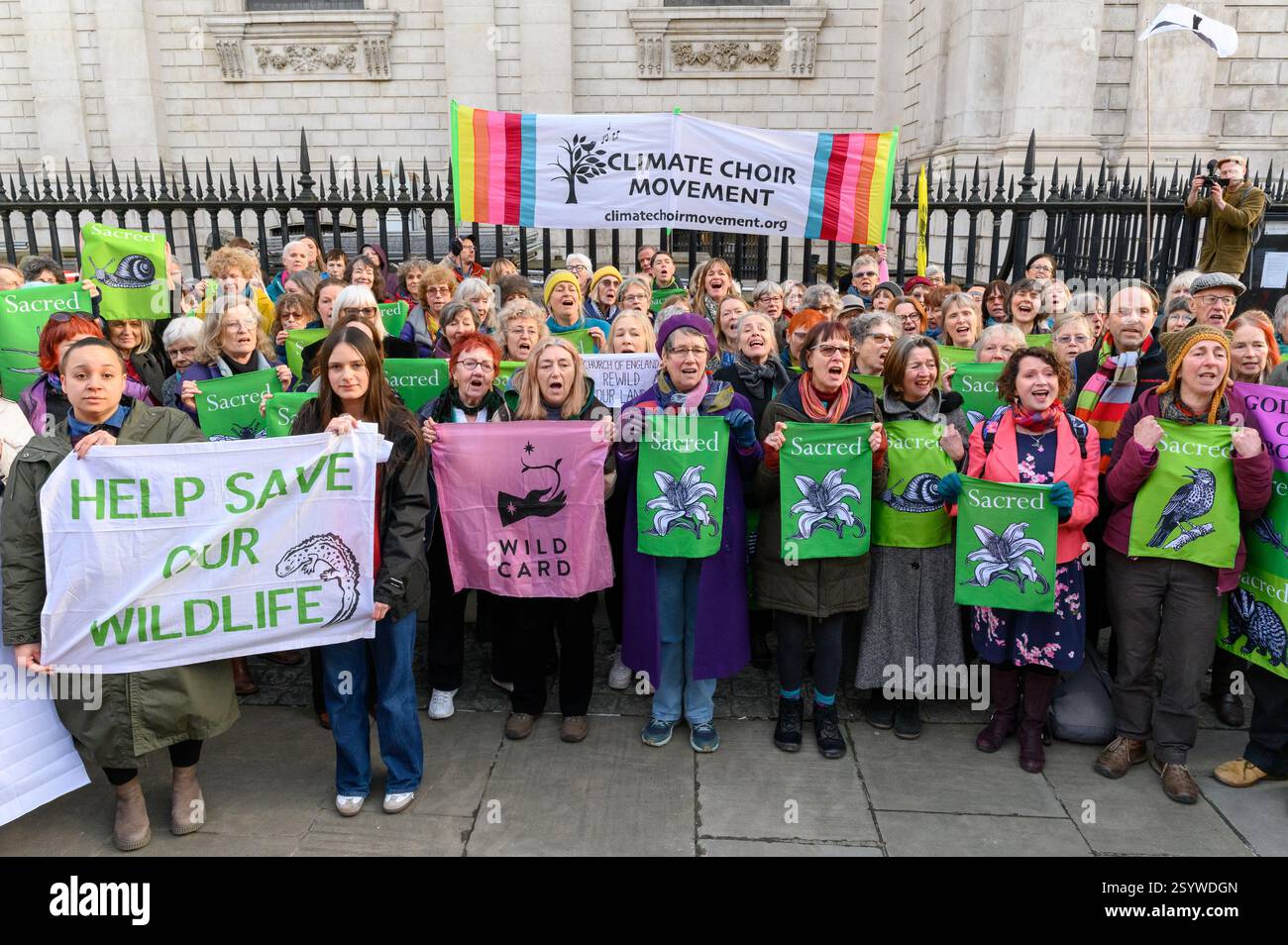 London, UK. 1 March 2025. Singing flash mob by the Climate Choir ...