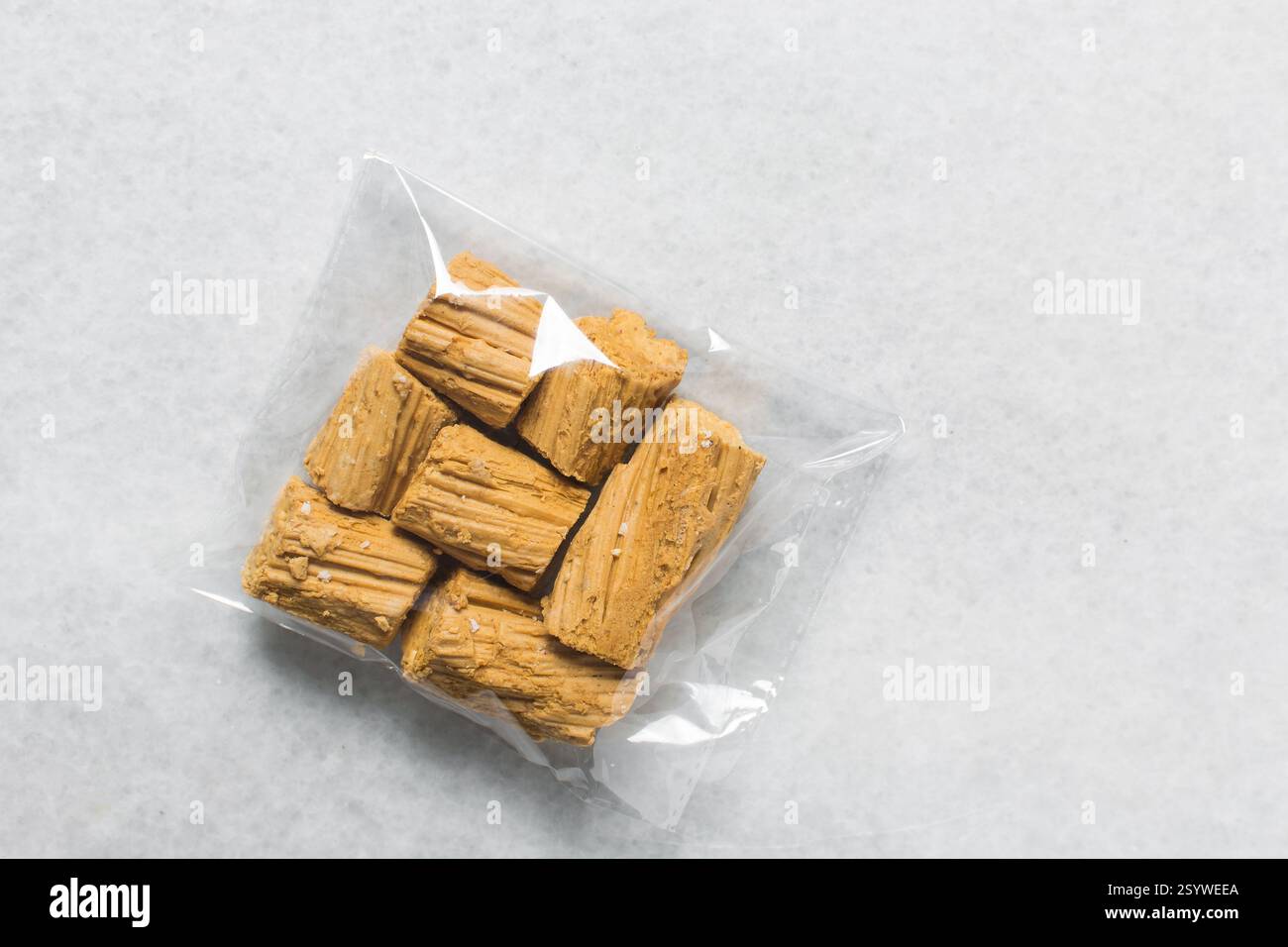 Overhead view of Nigerian Balewa candy, top view of hausa alewa candy ...