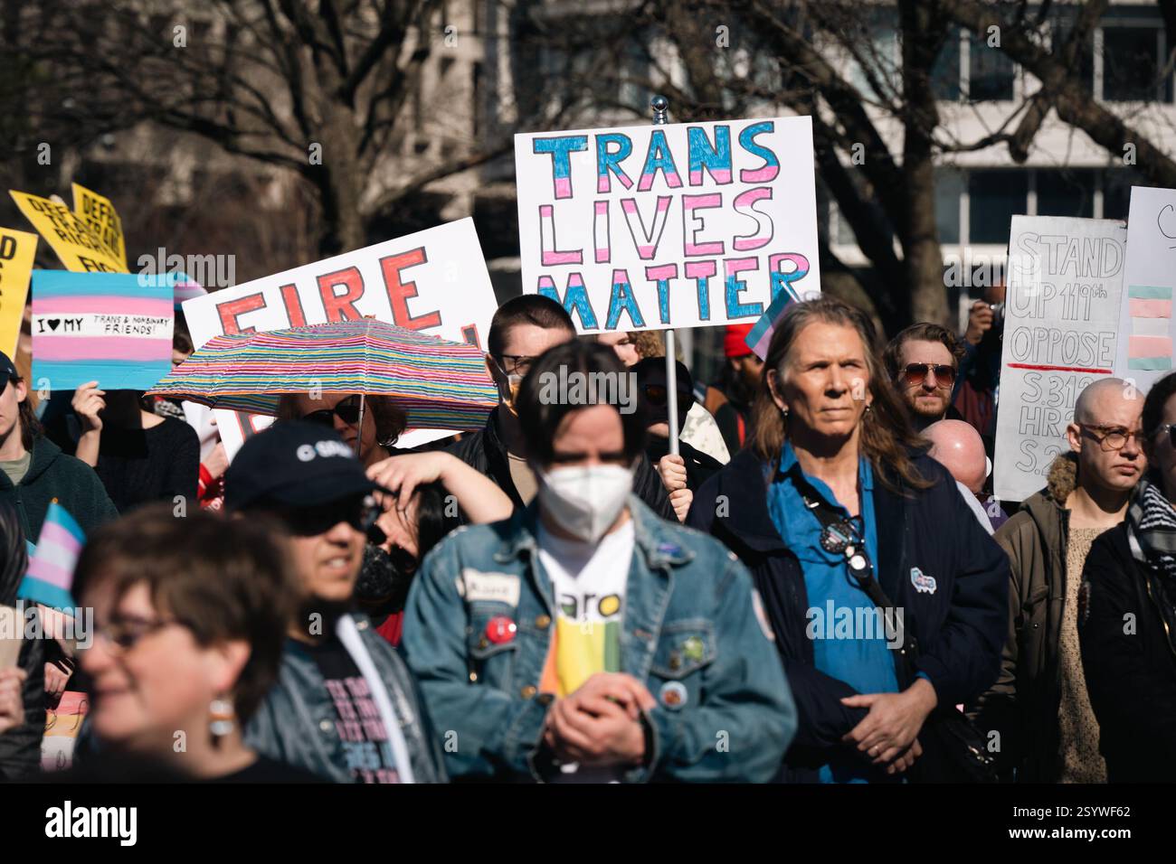 ?A group of protesters gathers in support of trans rights at the U.S ...