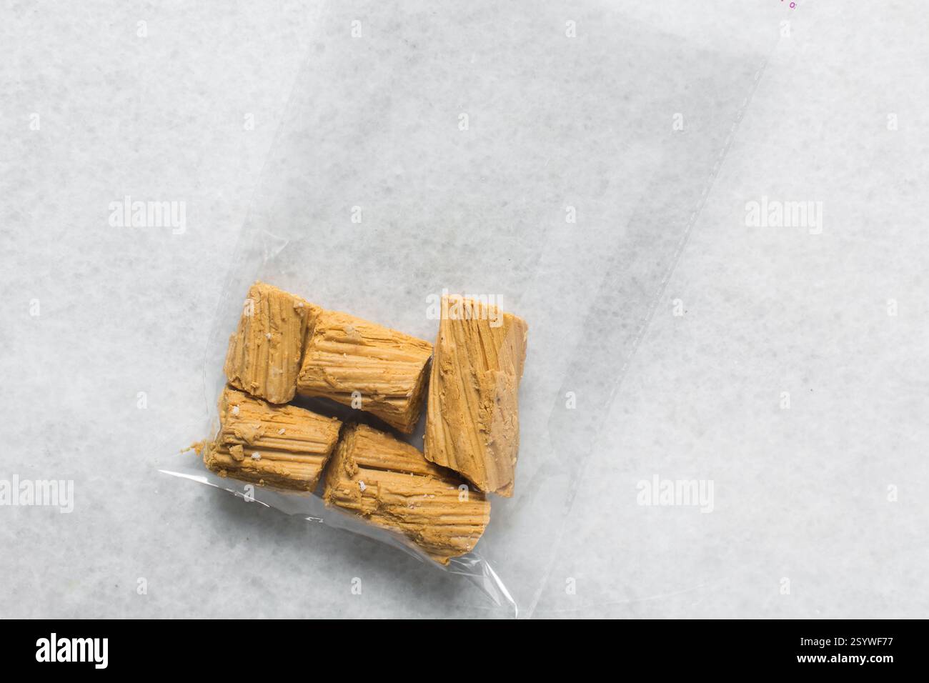 Overhead view of Nigerian Balewa candy, top view of hausa alewa candy ...