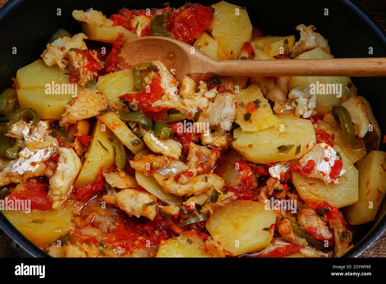 A typical Portuguese Cod Fish Casserole - Bacalhoada or Bacalhau do ...