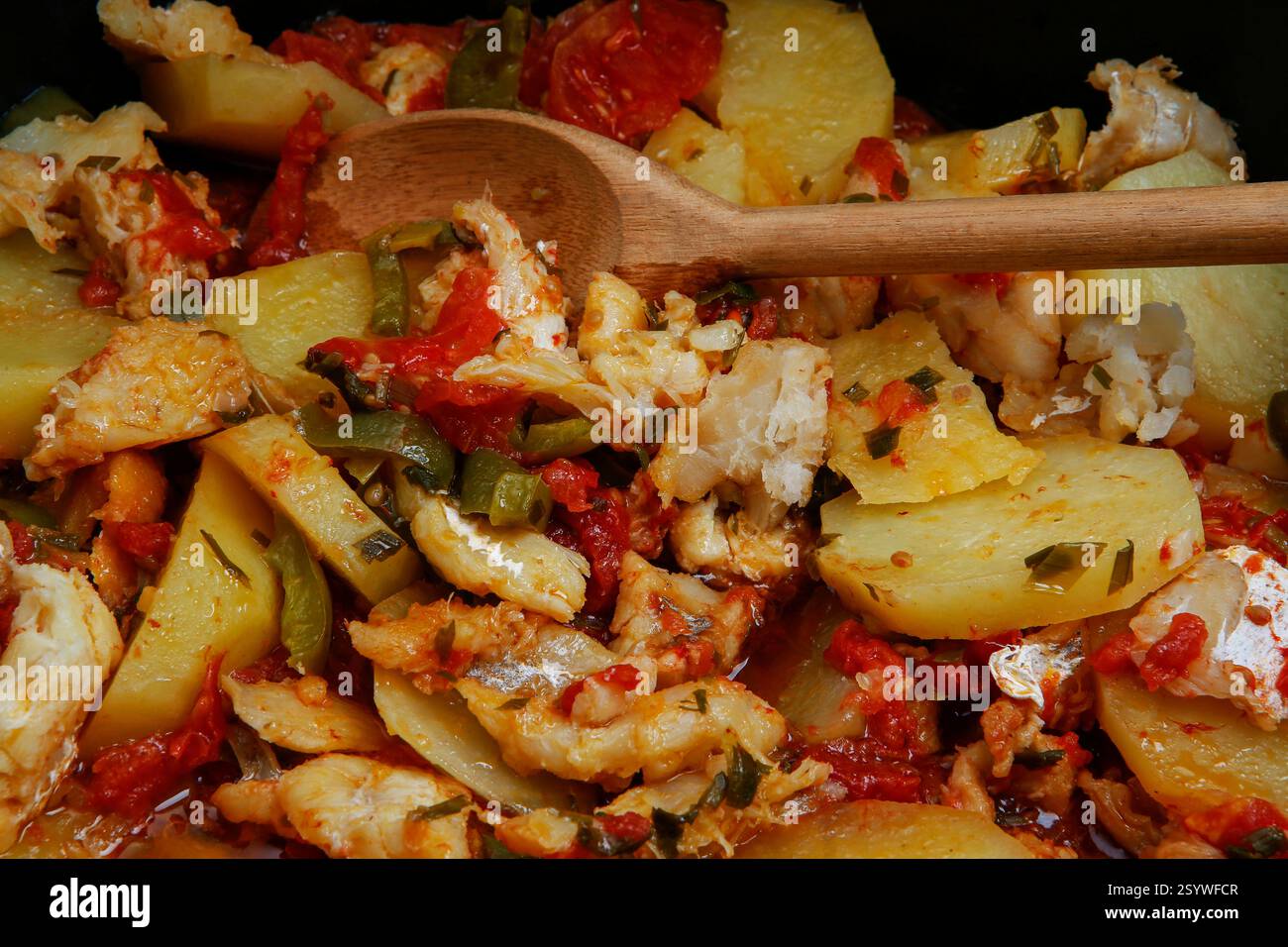 A typical Portuguese Cod Fish Casserole - Bacalhoada or Bacalhau do ...